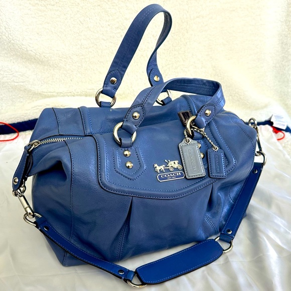 Coach | Bags | Coach Madison Audrey Blue Satchel Handbag | Poshmark